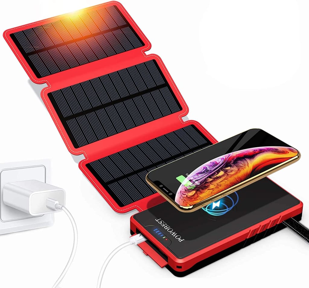 Powobest 20,000mAh Foldable Wireless Solar Charger for $38 - YD-820W