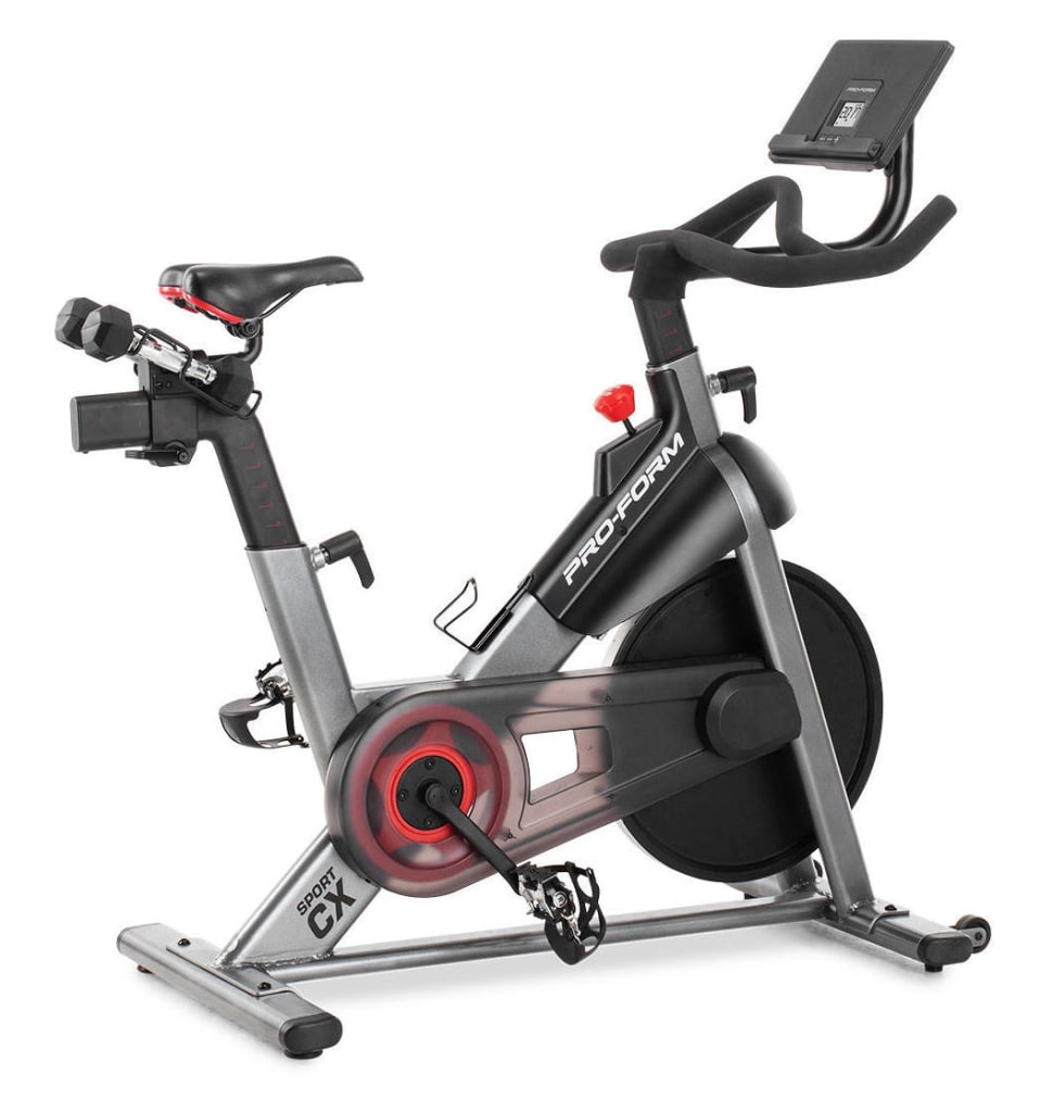 ProForm Sport CX Stationary Exercise Bike W 3 lb Dumbbell Pair 1